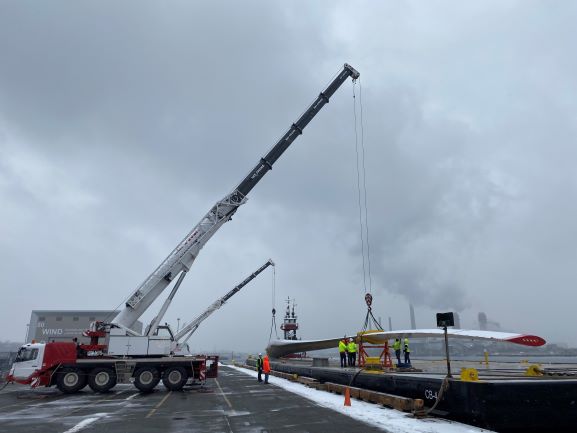 Stevens Towing Delivers 200' GE Wind Turbine Test Blade - Stevens ...